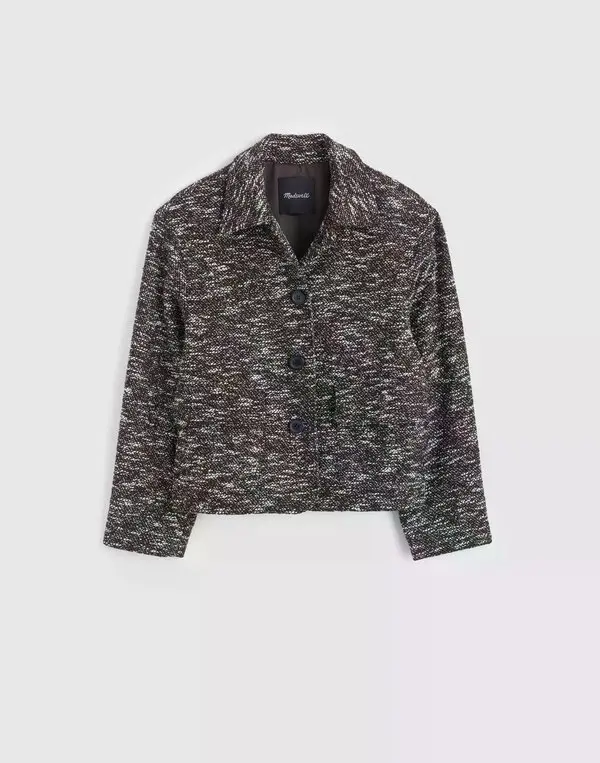 Madewell Textured Tweed Chore Jacket - Brown Multi