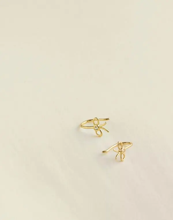 Madewell Demi-fine Crystal Bow Earrings - White Sapphire