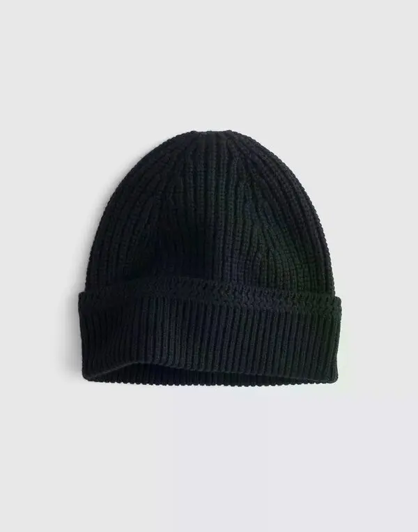 Madewell Knit Beanie In Wool Blend - Black