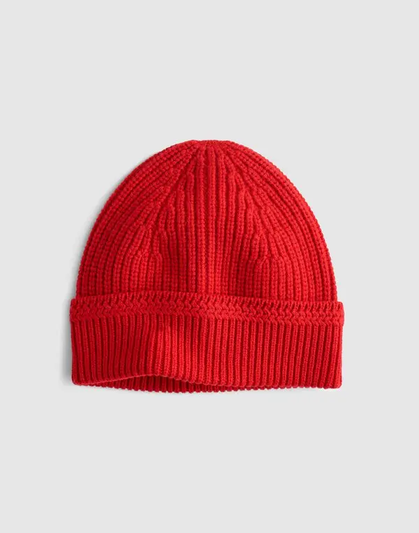 Madewell Knit Beanie In Wool Blend - Crimson