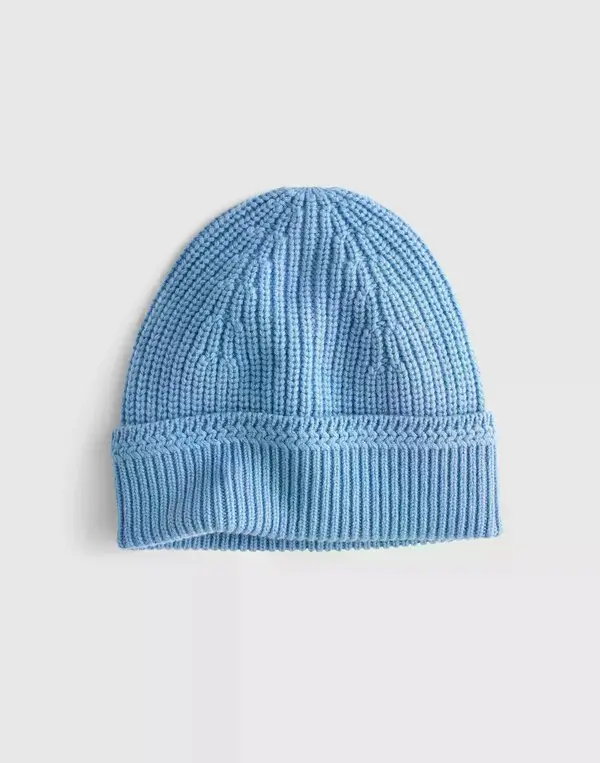 Madewell Knit Beanie In Wool Blend - Hydrangea Blue