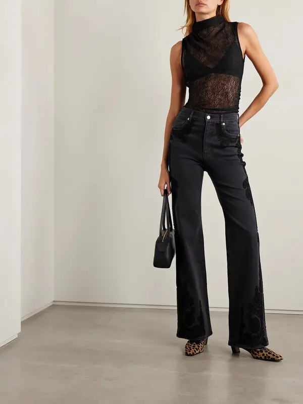 Veronica Beard Mylie Ruched Stretch-lace Turtleneck Top