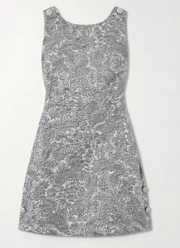 Dolce & Gabbana Open-back Crystal-embellished Brocade Mini Dress