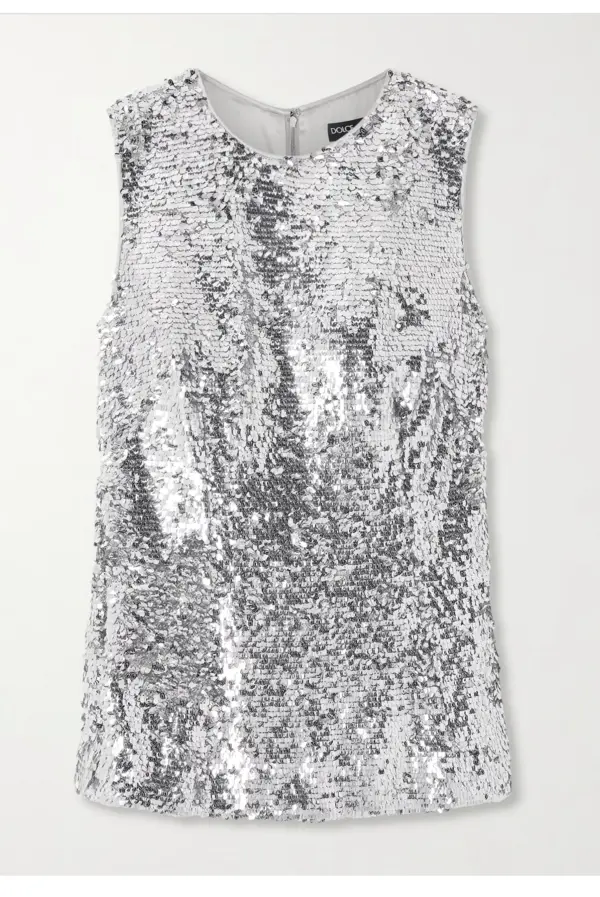Dolce & Gabbana Sequined Satin Top