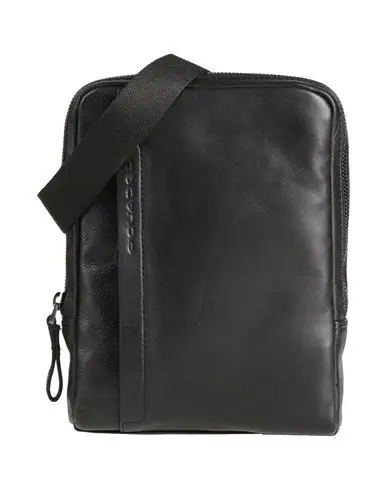 PIQUADRO Cross-body Bag In Leather - Black