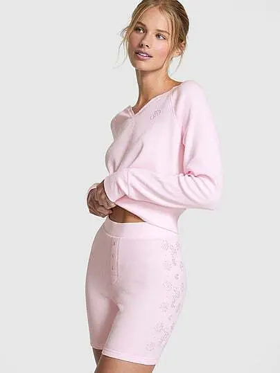 Pink Thermal Short Pajama Set - Pink