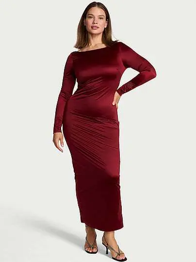 Victoria's Secret Sosleek™ Long-sleeve Maxi Dress - Red
