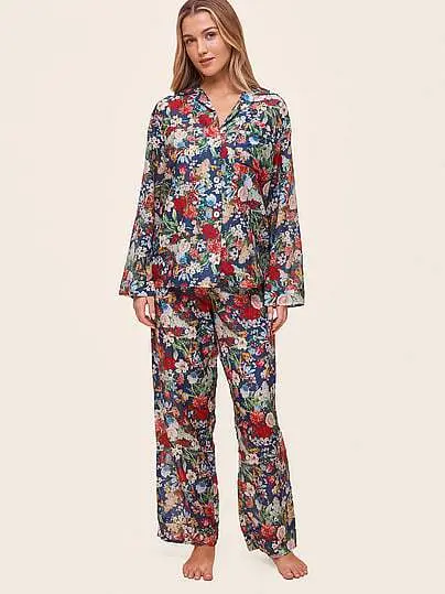 Victoria's Secret Papinelle Holly Cotton Full-length Pj Set - Floral
