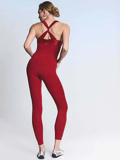 Victoria's Secret Vsx Elevate™ Tuxedo Shine Jumpsuit - Red