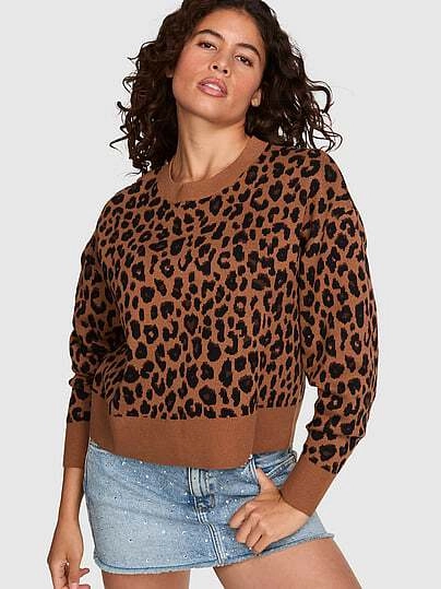 Pink Boxy Sweater - Print