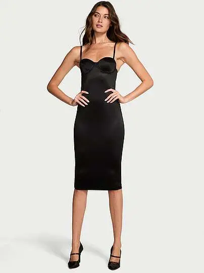 blue dress for baby girl Organic Peace Silk Slip Midi Dress in Black – Ethical Kind main image 0