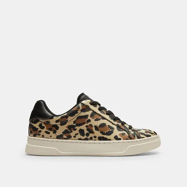 COACH OUTLET Coach High Line Leopard Print Leather Sneakers