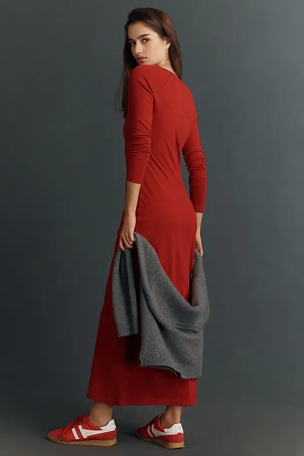 L*Space Long-Sleeve Maxi Dress In Red - 85% Off | Editorialist