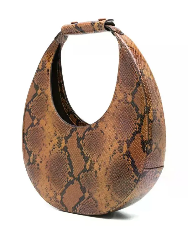 Staud Moon Snakeskin Handle Tote