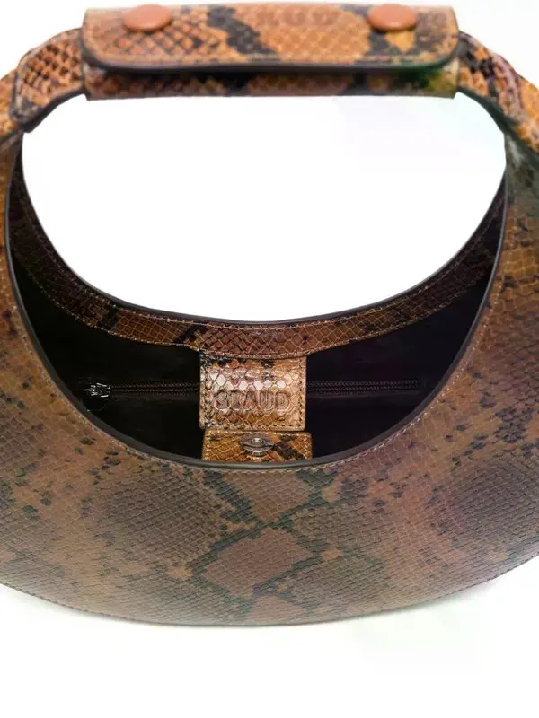 Staud Moon Snakeskin Handle Tote