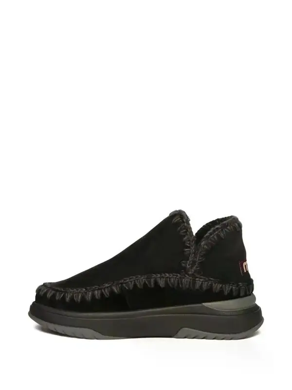 Mou Double-face Sheepskin Slip-on Sneakers - Black