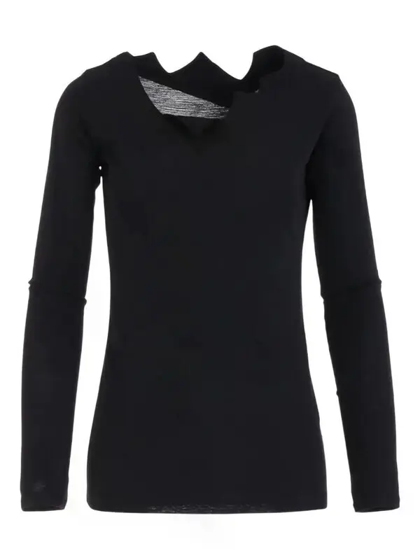 Yohji Yamamoto Long-sleeve Top With Zig-zag Neckline