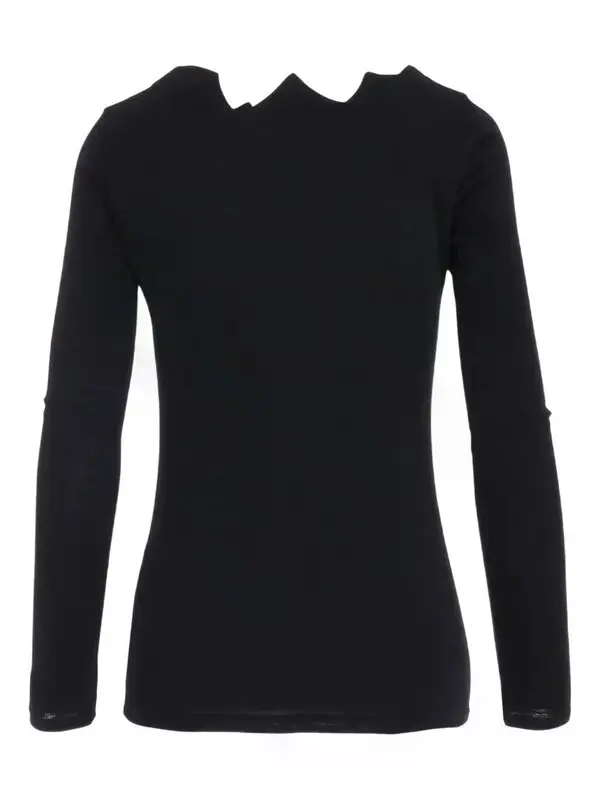 Yohji Yamamoto Long-sleeve Top With Zig-zag Neckline