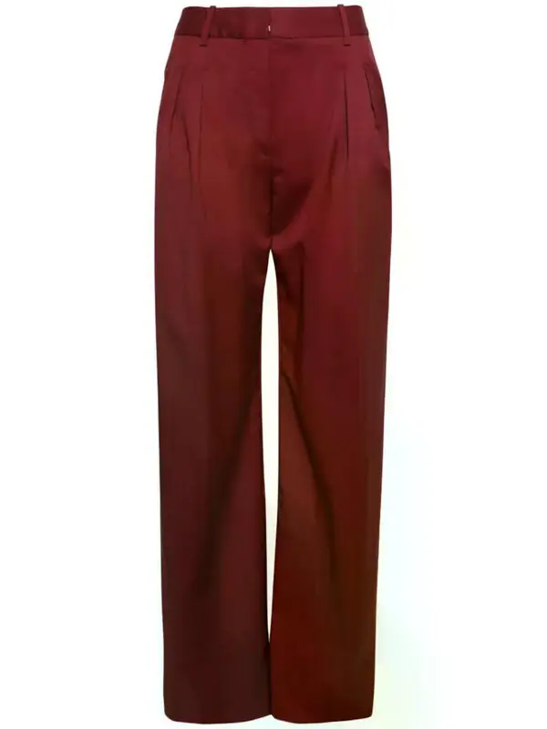 Loulou De Saison Silk High-waisted Trousers - Red