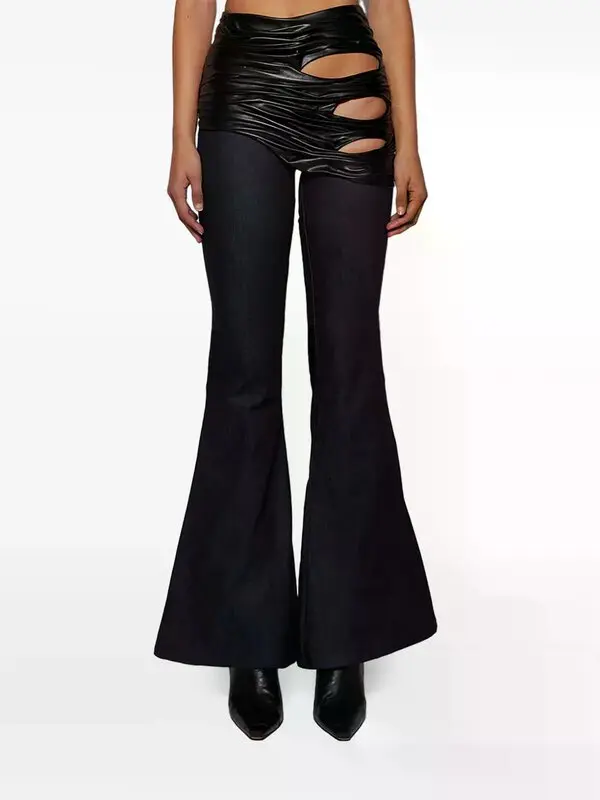 DI PETSA Draped Denim Bootcut Jeans