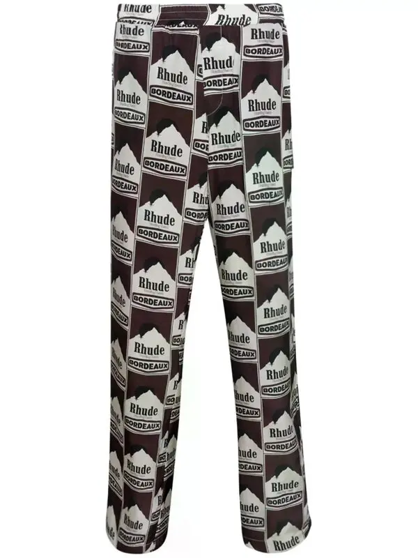 Rhude Graphic Print Trousers - Red