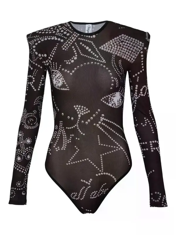 Vaquera Printed Shoulder-pad Top