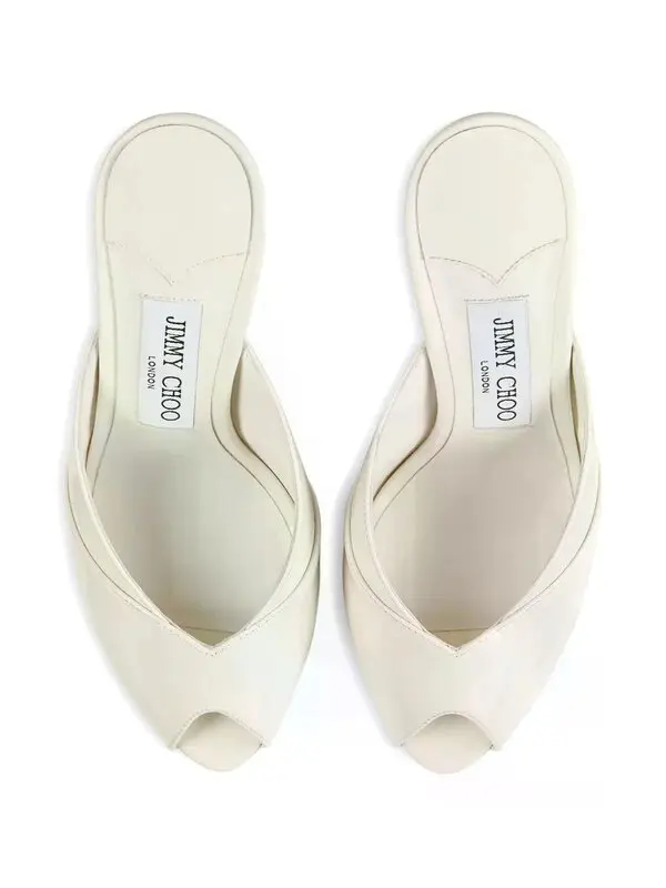 JIMMY CHOO Brigitte 100 Peep-toe Mules - Neutrals