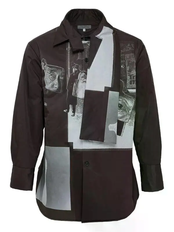 Yohji Yamamoto Padded Shirt With Stole Detail - Black
