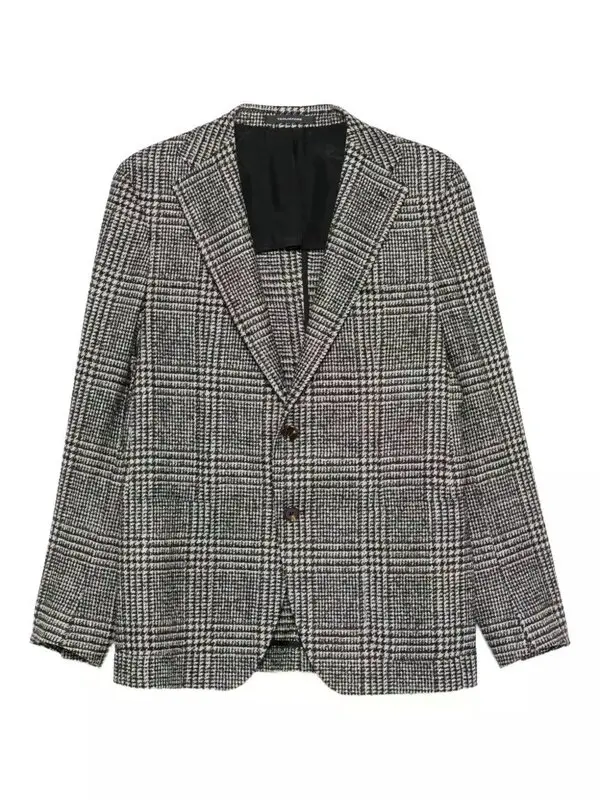 Tagliatore Checked Button Jacket - Grey