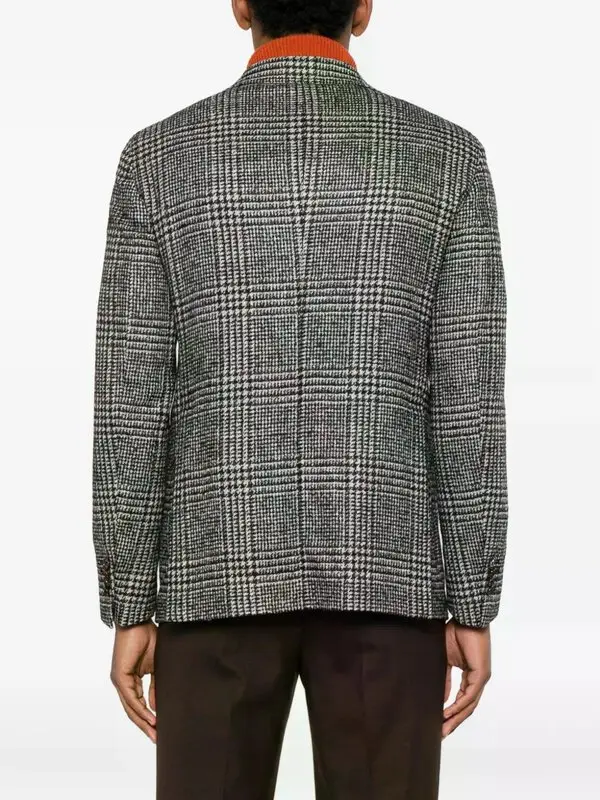 Tagliatore Checked Button Jacket - Grey