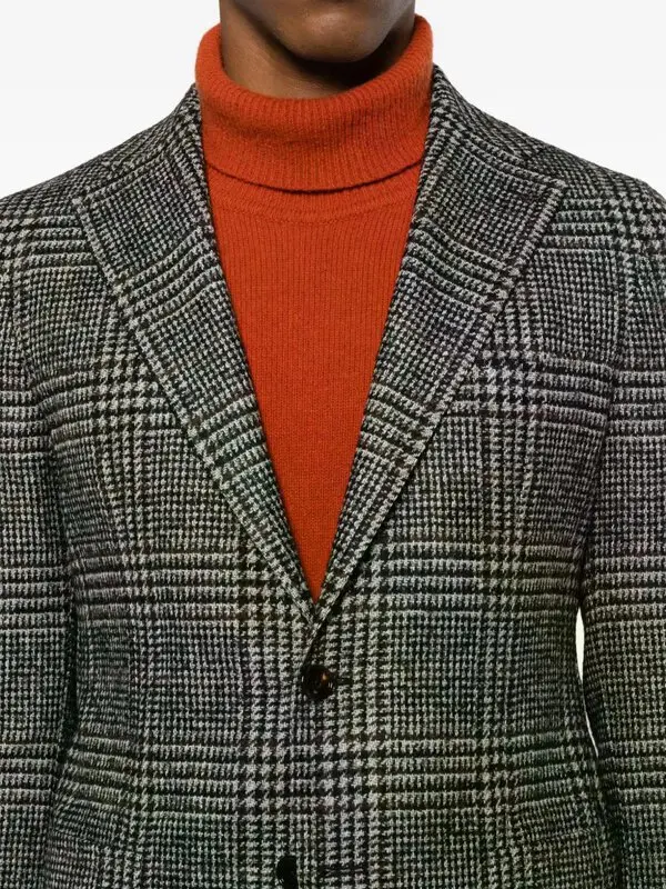 Tagliatore Checked Button Jacket - Grey