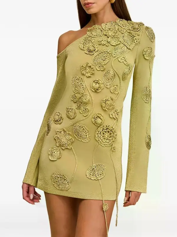 Cult Gaia Kaela Floral-appliqué Mini Dress