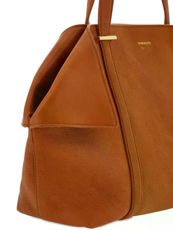 FERRAGAMO Medium Folded Leather Tote Bag