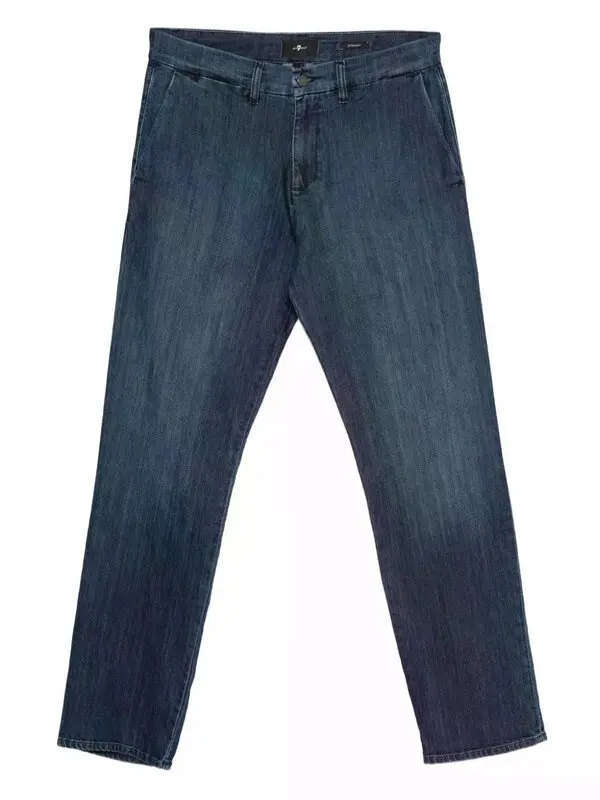 7 For All Mankind Buttoned Straight Leg Jeans