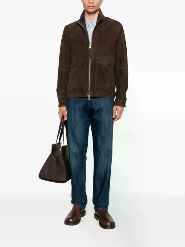 7 For All Mankind Buttoned Straight Leg Jeans