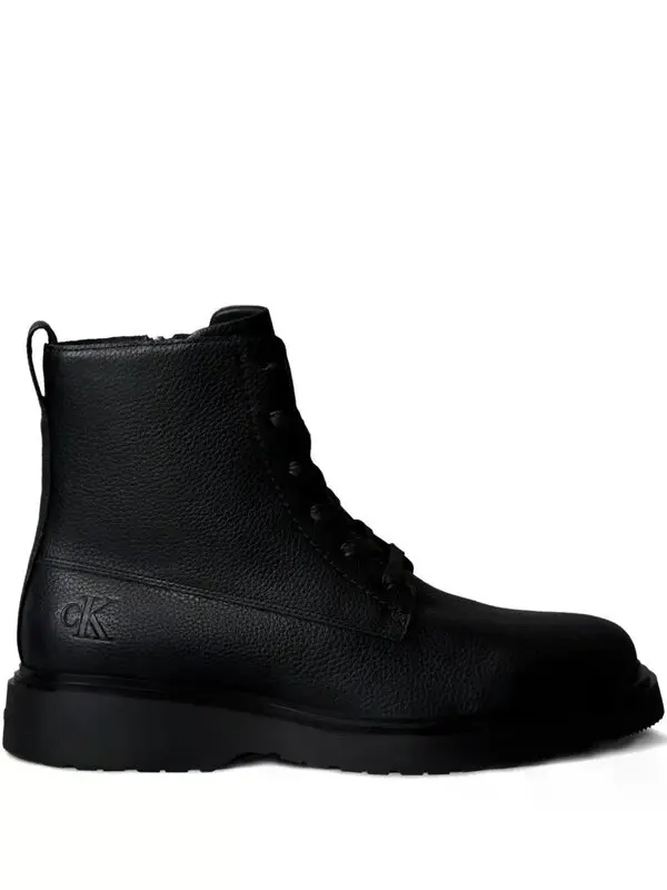 Calvin Klein Logo-detail Leather Boots
