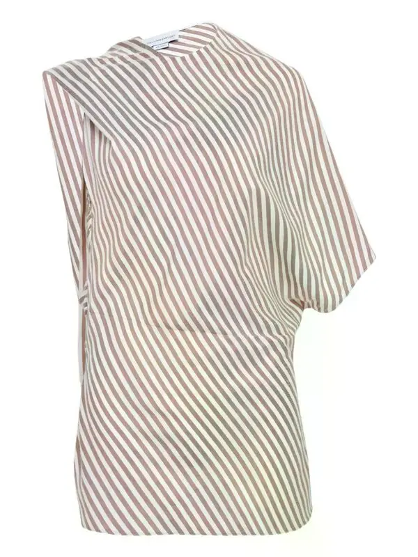 Stella McCartney Stripe Asymmetric Silk Blouse