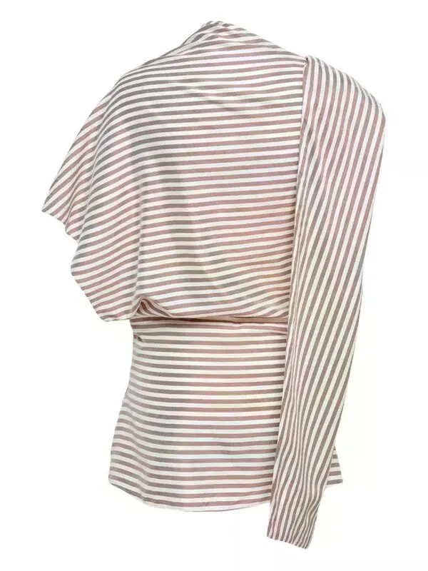 Stella McCartney Stripe Asymmetric Silk Blouse