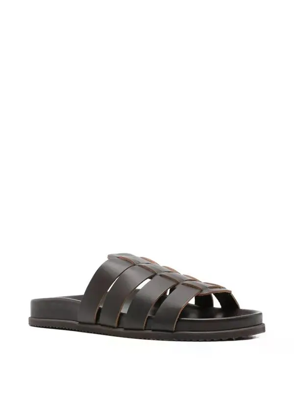 ANCIENT GREEK SANDALS Laodamas Woven Strap Sandals - Brown