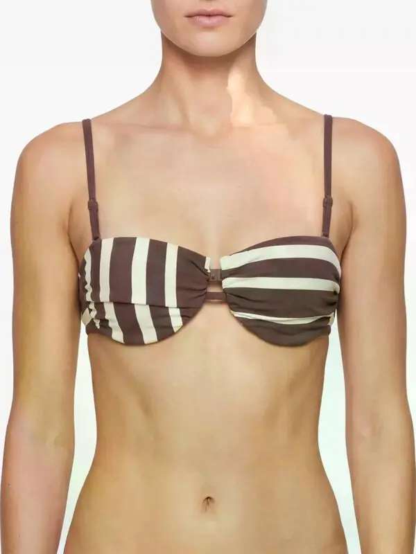 SIR. Linocut Striped Bikini Top