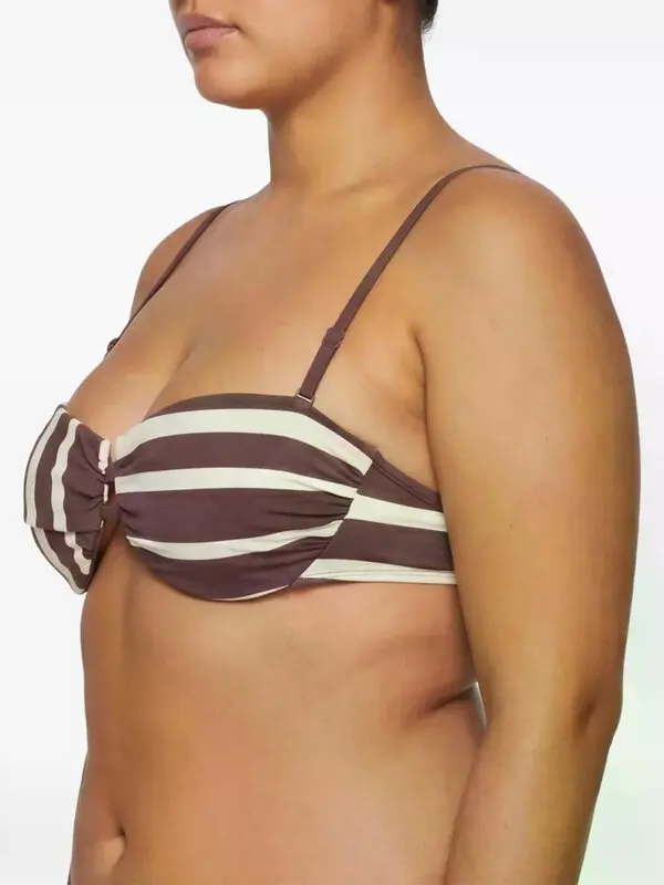 SIR. Linocut Striped Bikini Top