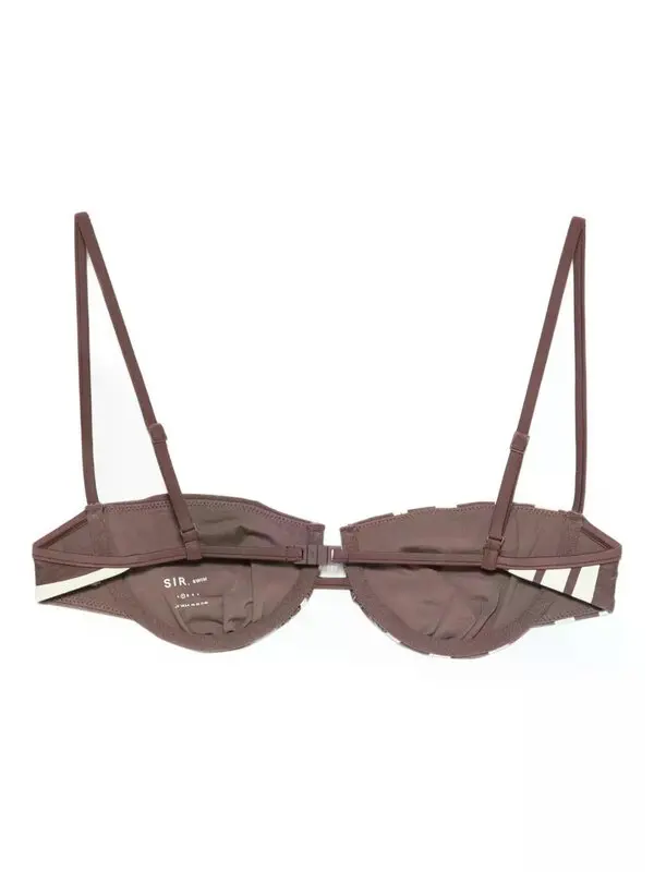 SIR. Linocut Striped Bikini Top