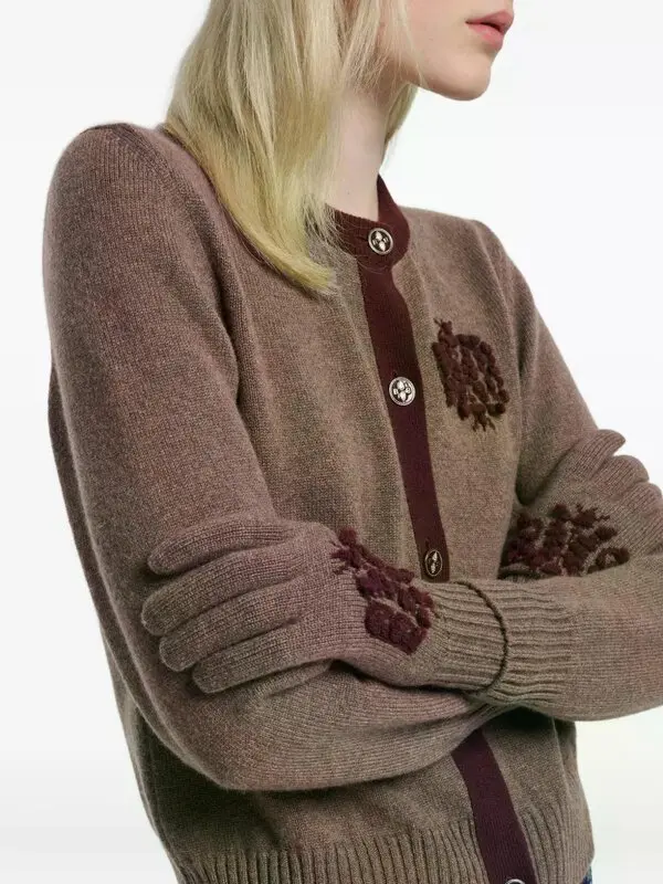 BARRIE Embroidered Cashmere Gloves