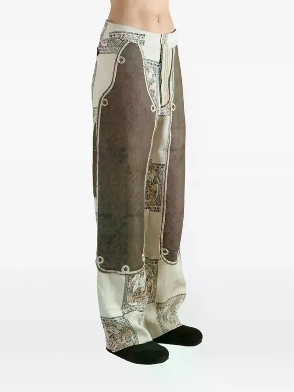 COMMUNS Patterned Panelled Trousers
