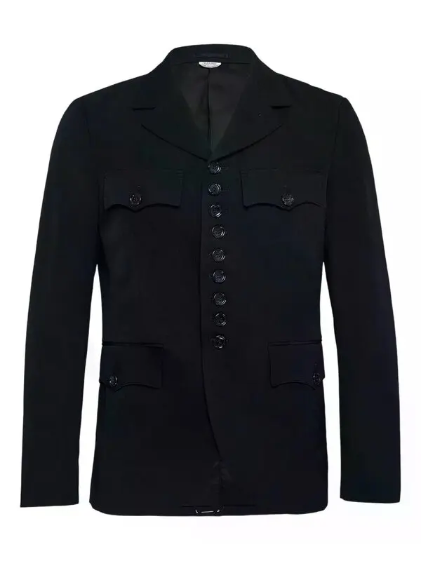 Comme Des Garçons Button-up Wool Jacket - Black