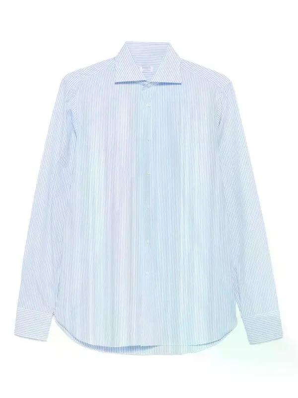BORRIELLO NAPOLI Striped Cotton Shirt - Blue