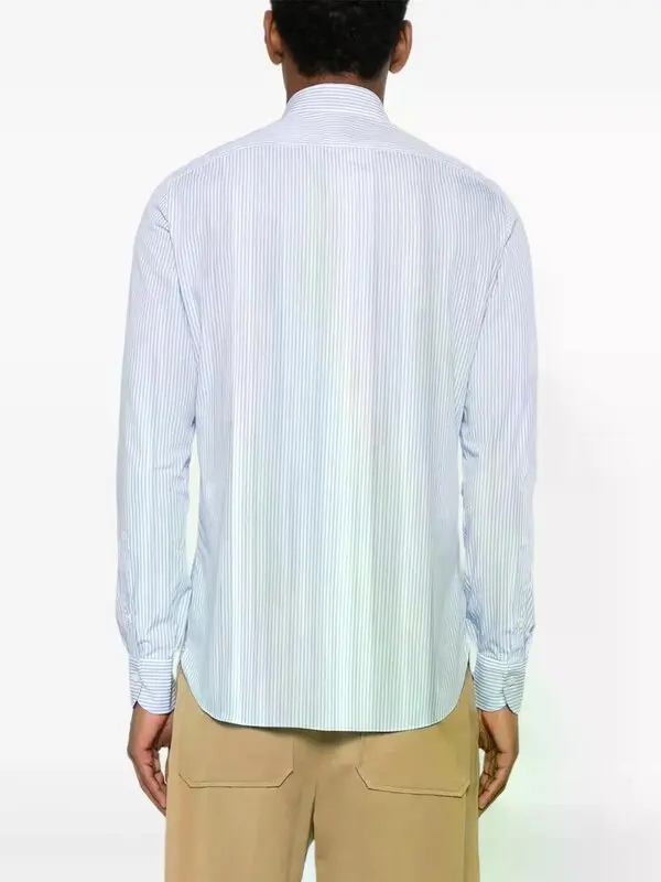 BORRIELLO NAPOLI Striped Cotton Shirt - Blue