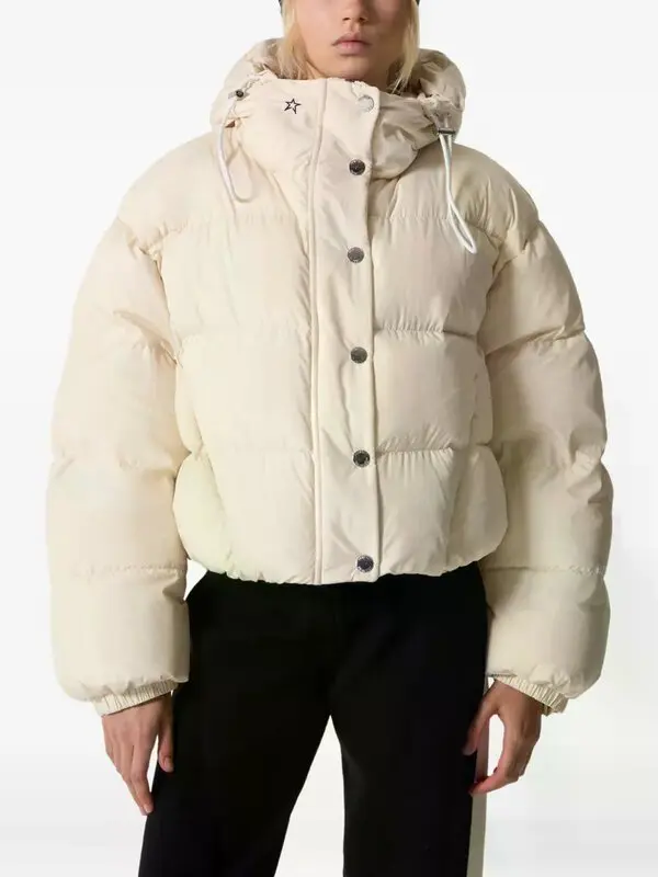 Perfect Moment Cream Cropped Puffer Jacket - Neutrals