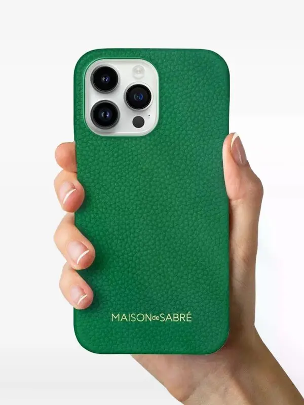 MAISON DE SABRE Leather Iphone 14 Pro Max Case - Green