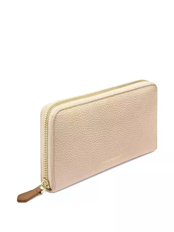 MAISON DE SABRE Zip-fastening Leather Long Wallet - Neutrals